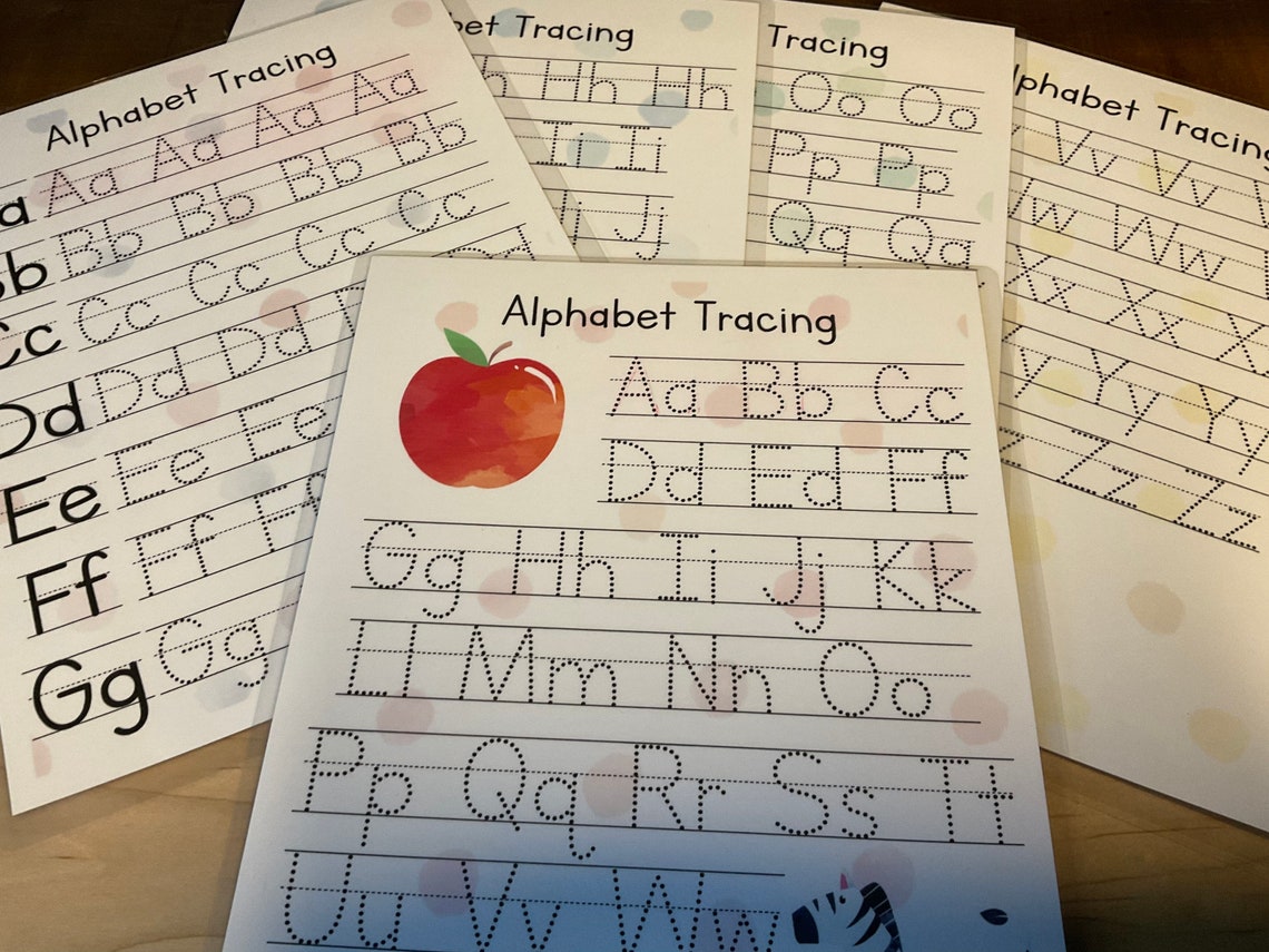 Alphabet Tracing Worksheets Preschool Printable Preschool | Etsy