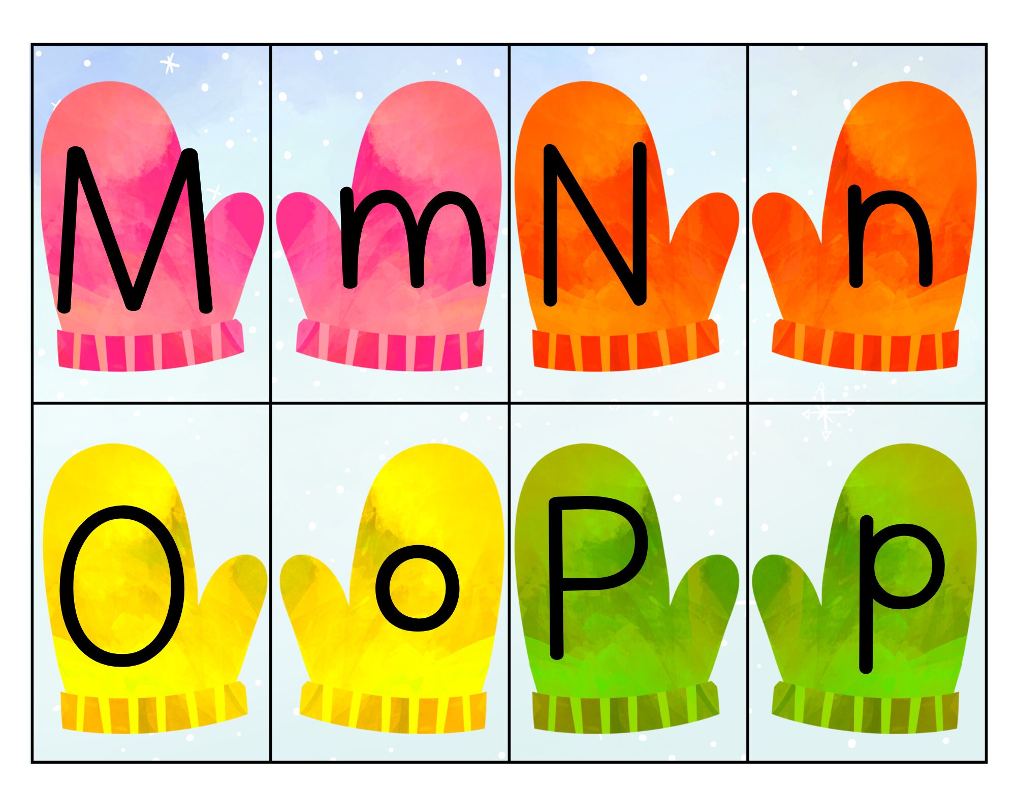 Mitten Letter Match Winter Preschool Printable Alphabet - Etsy