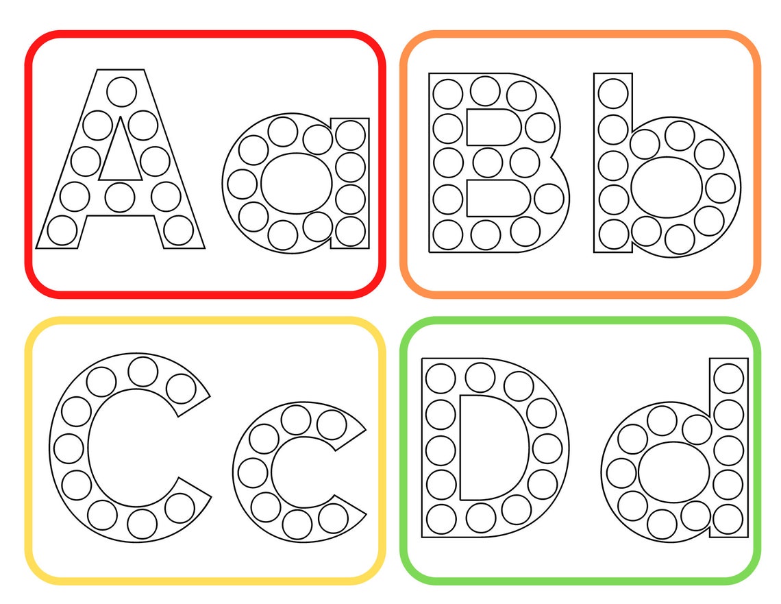 Cotton Swab Letter Tracing Cards Preschool Printable | Etsy