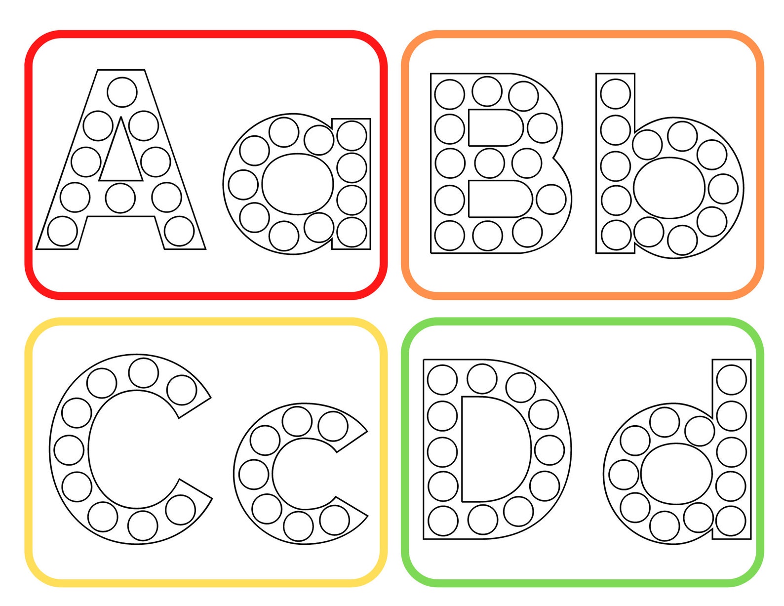 Cotton Swab Letter Tracing Cards Preschool Printable | Etsy