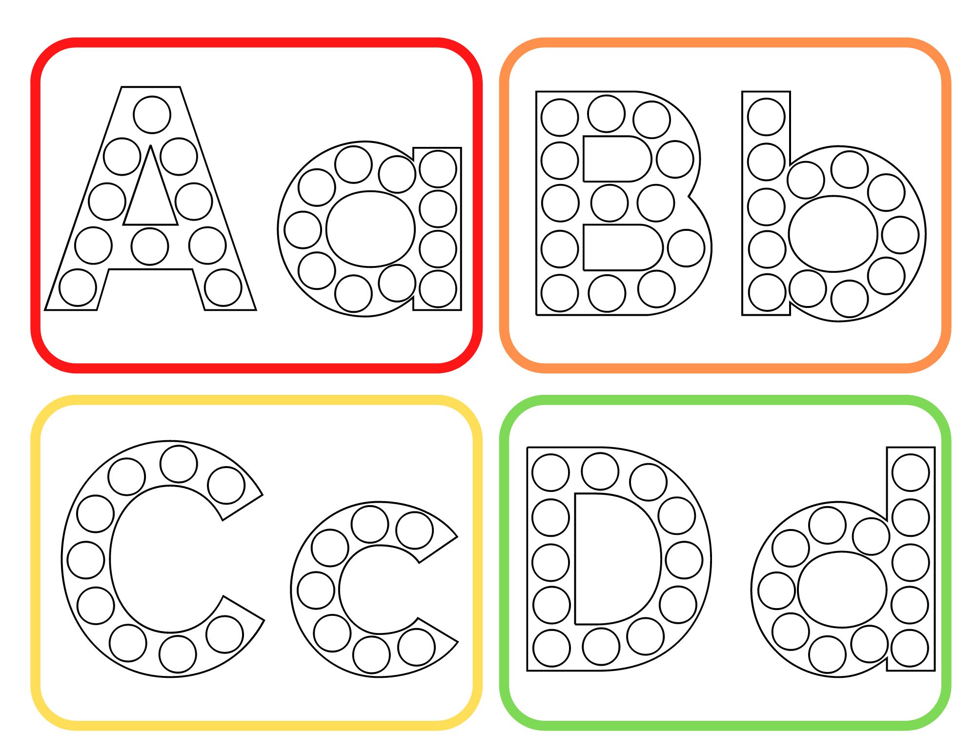 Cotton Swab Letter Tracing Cards Preschool Printable | Etsy