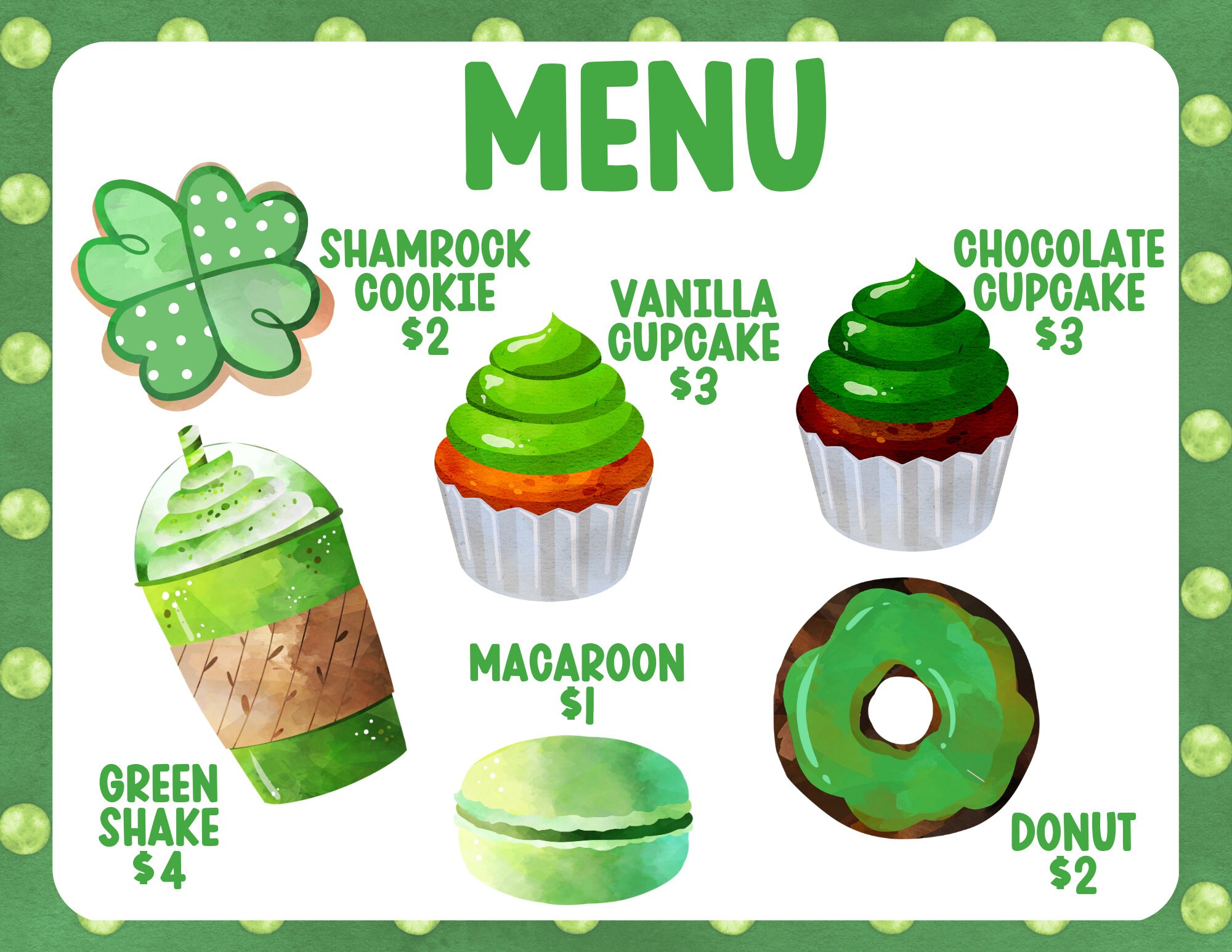 Shamrock Cafe Dramatic Play Pretend Play Classroom Dramatic - Etsy