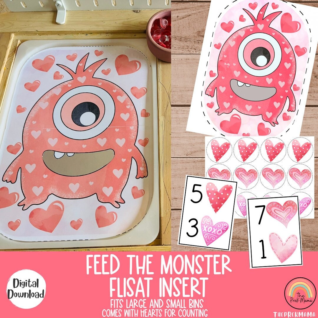Feed the Valentine's Day Monster Flisat Inserts, Flisat Table, Flisat ...
