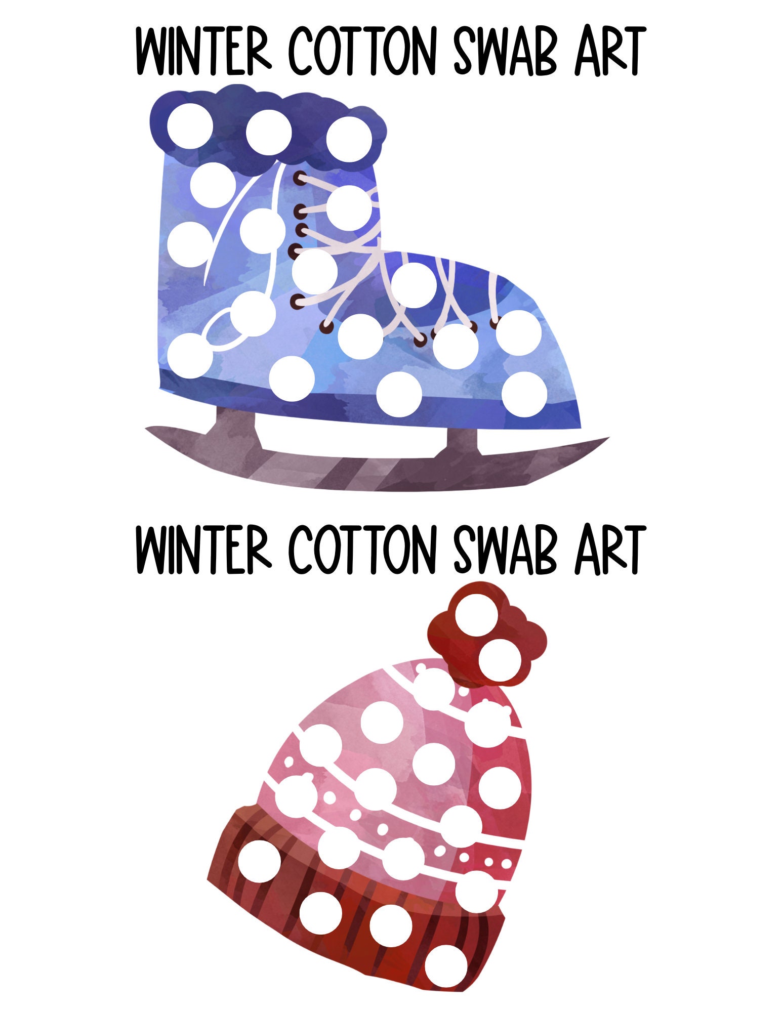 Winter Dot Markers and Cotton Swab Activities, Dab Markers, Winter Art ...