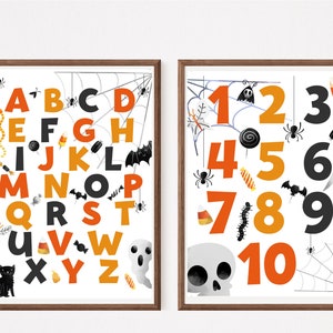 Halloween Poster, Alphabet and Numbers, Educational Poster, Classroom ...