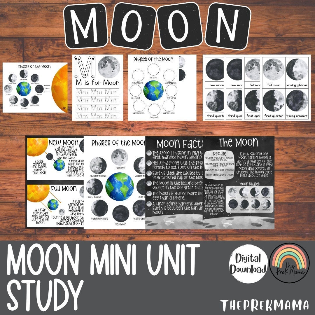 Moon Mini Unit Study Homeschool Learning Materials - Etsy