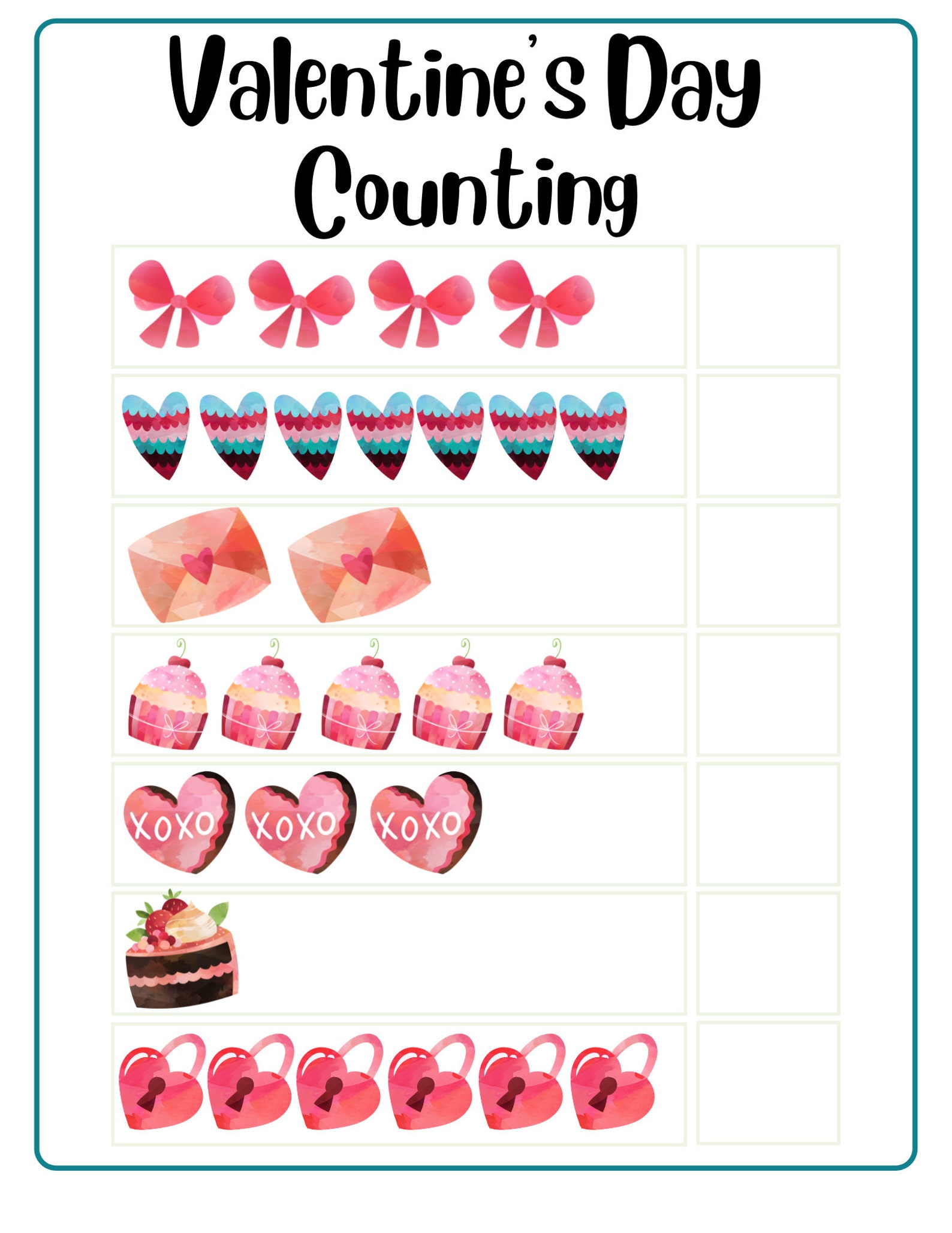 Valentine's Day Preschool Packet, Preschool Worksheets, Preschool ...