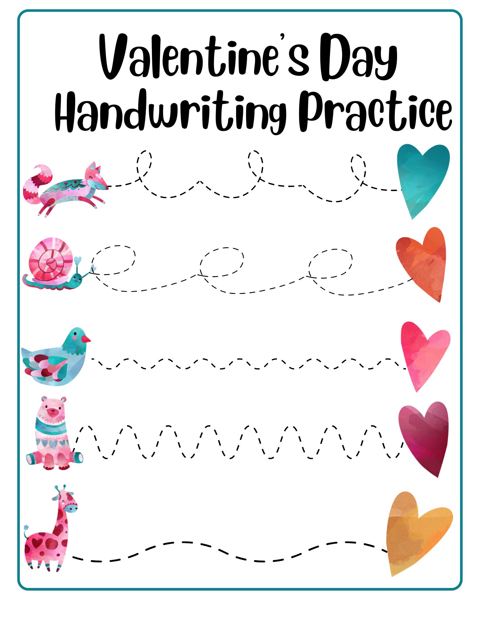 Valentine's Day Preschool Packet Preschool Worksheets - Etsy
