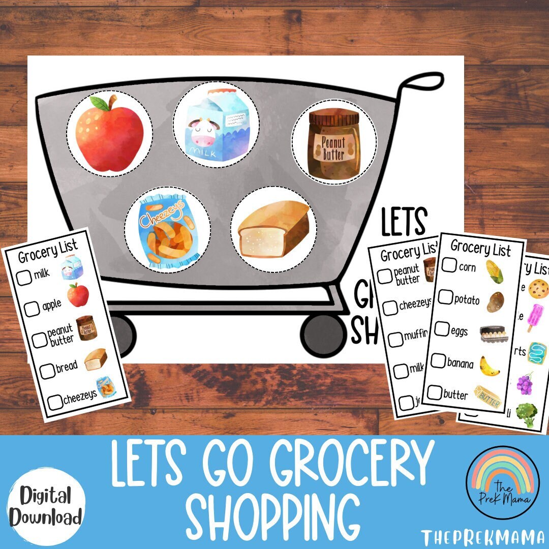 Lets Go Grocery Shopping, Toddler Activity Homeschool Printable, Busy ...
