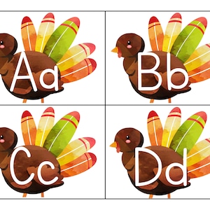 Thanksgiving Alphabet, Preschool Printable, Montessori Materials ...
