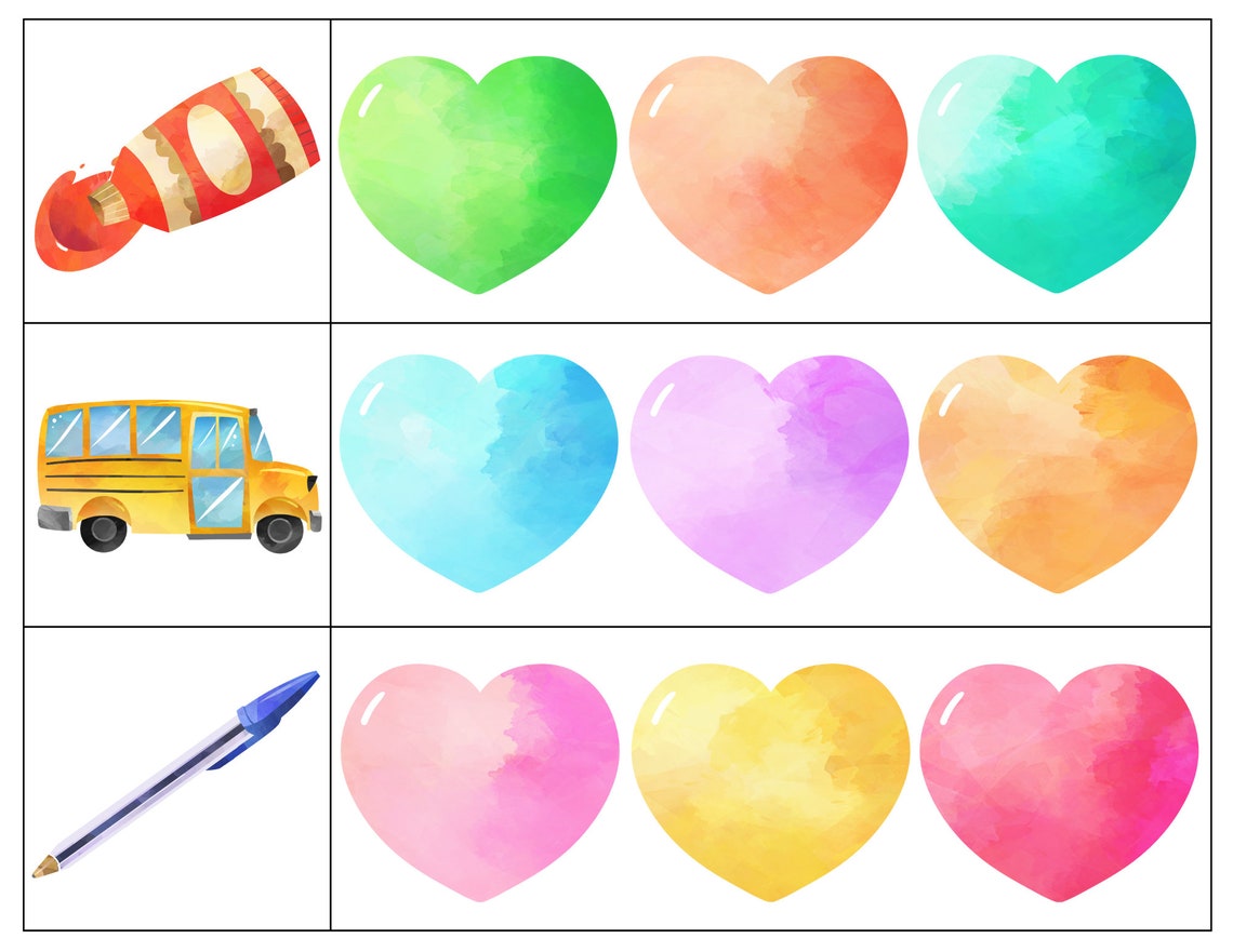 Valentine's Day CVC Matching Cards, Preschool Printable, Valentine ...