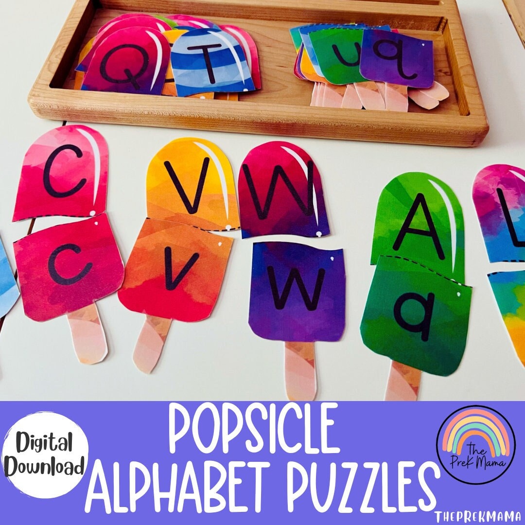 Popsicle Alphabet Puzzles, Preschool Worksheet, Preschool Printable ...
