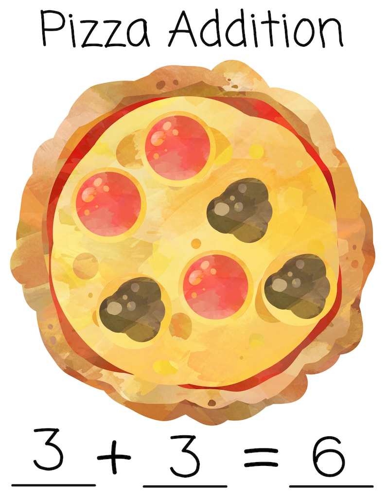 Pizza Addition Math Activity Preschool Printable Preschool - Etsy