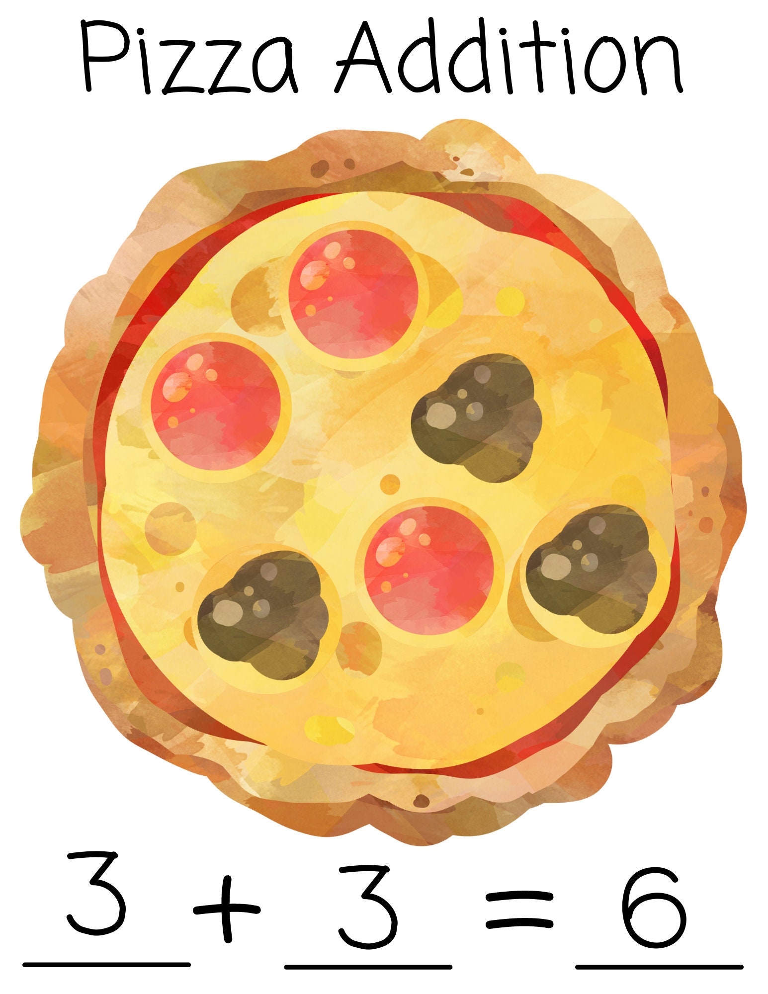 Pizza Addition, Math Activity, Preschool Printable Preschool Math ...