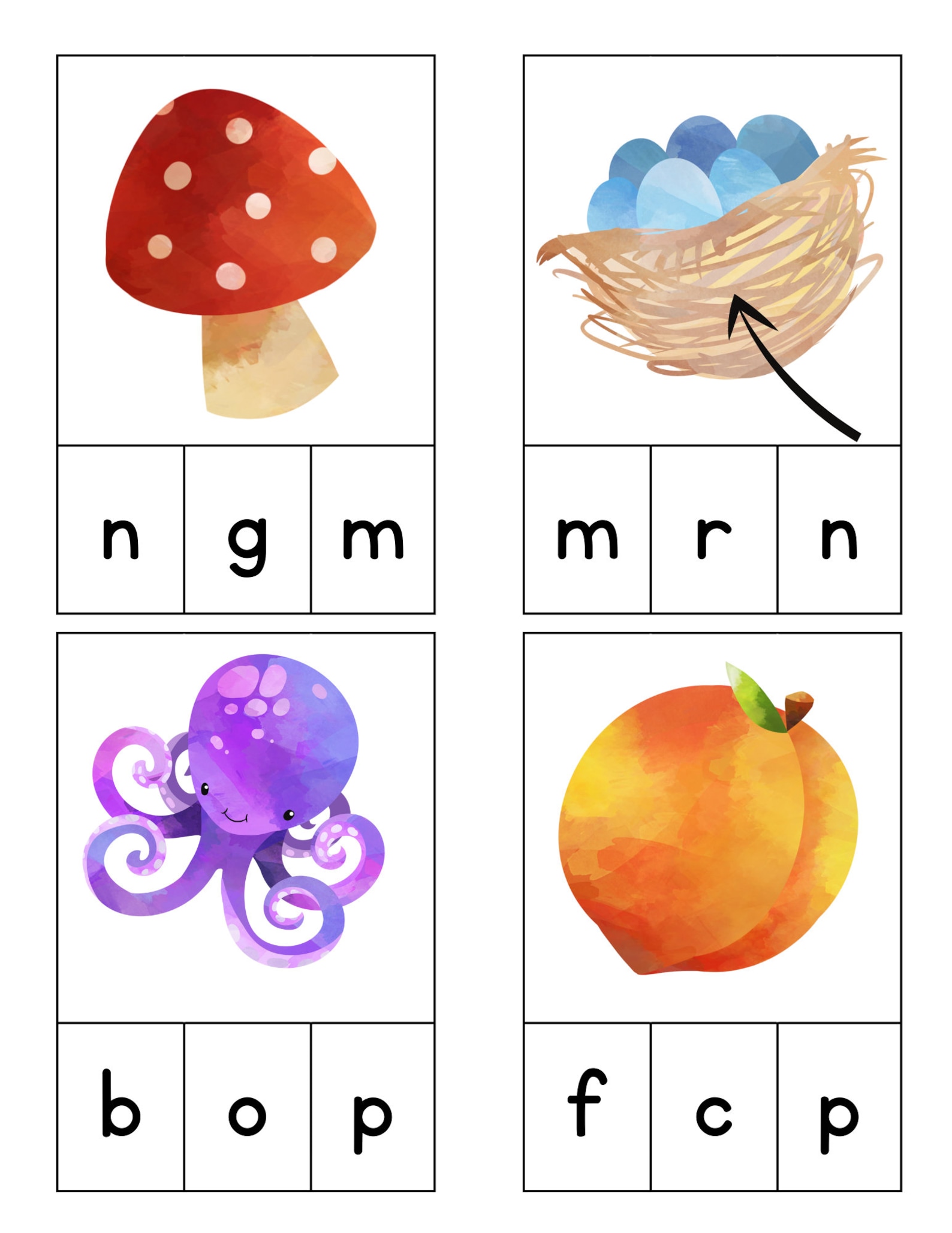 A to Z Beginning Sounds Clip Cards Preschool Printable - Etsy
