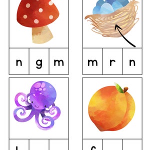 A to Z Beginning Sounds Clip Cards, Preschool Printable|, Kindergarten ...