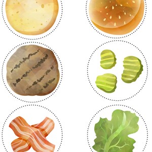 Build A Burger, Pretend Play, Preschool Printable, Busy Book ...