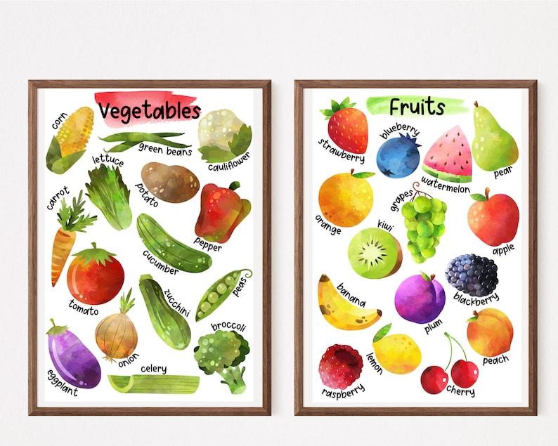 Fruit and Vegetable Poster Educational Poster Classroom - Etsy