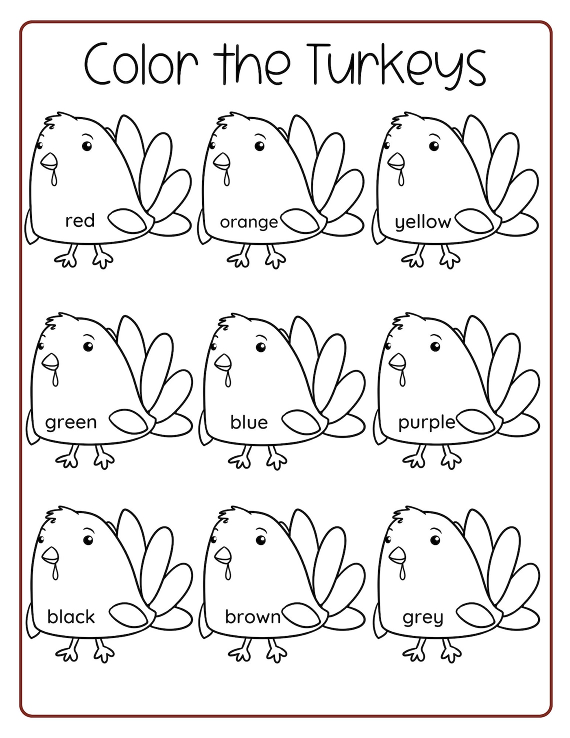 Thanksgiving Preschool Packet Preschool Worksheets Fall - Etsy