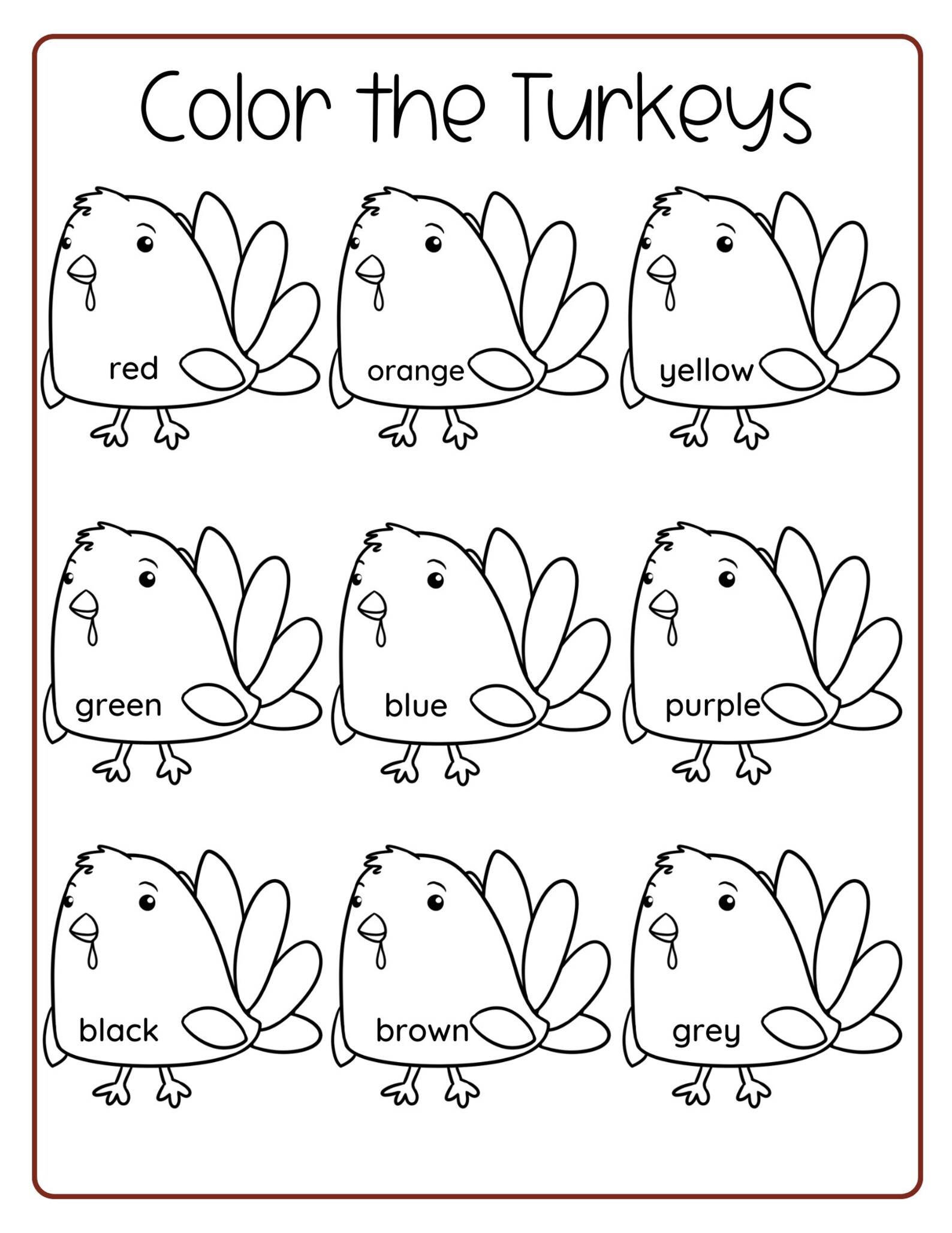 Thanksgiving Preschool Packet, Preschool Worksheets, Fall Activity for ...