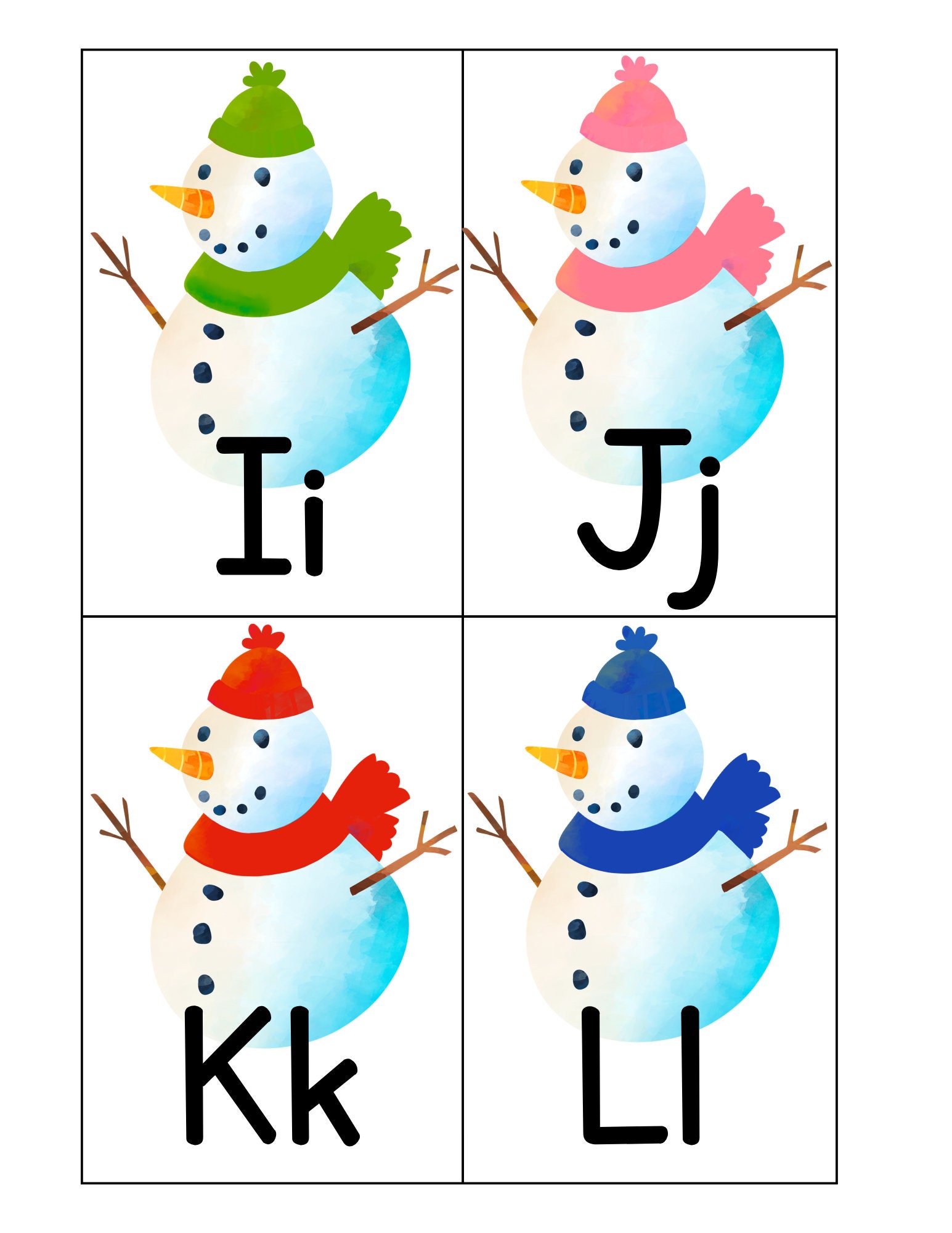 Snowball Letter Sort, Winter Preschool Printable, Winter Activity ...