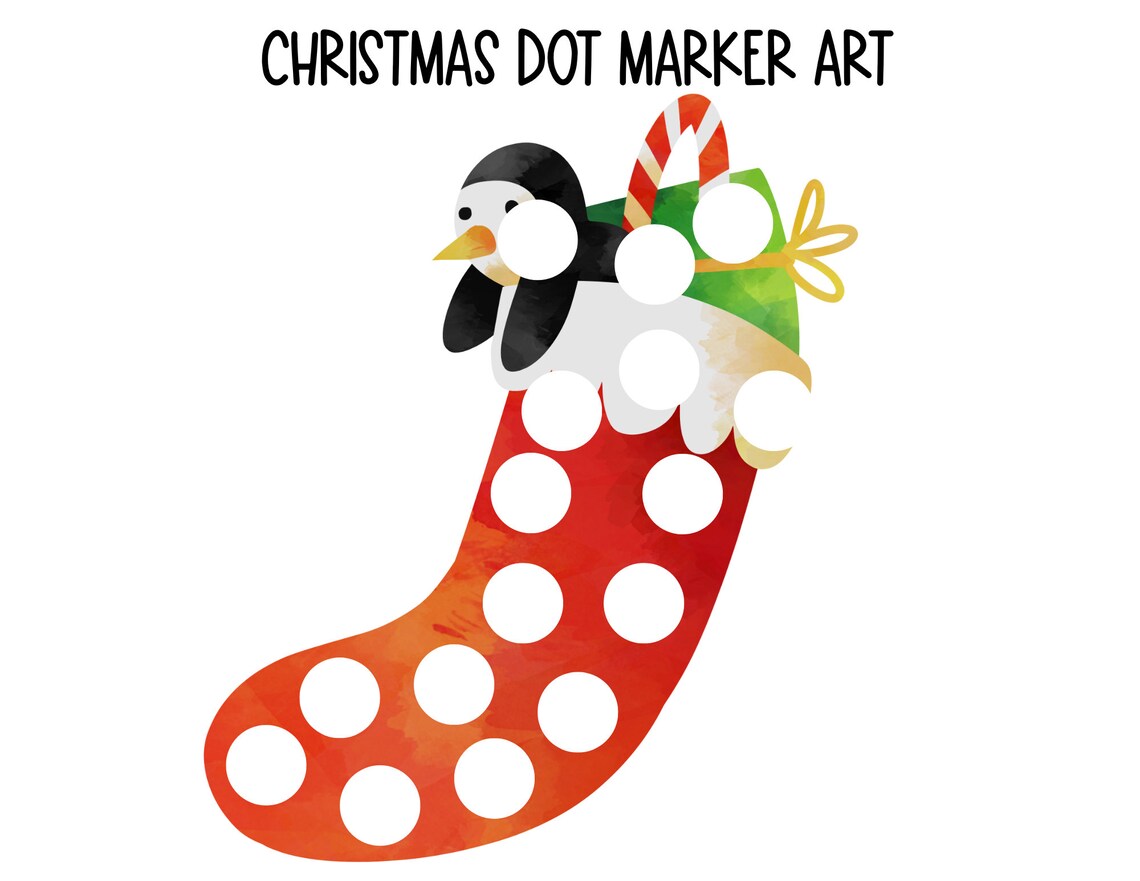 Christmas Dot Markers and Cotton Swab Activities, Christmas Preschool ...