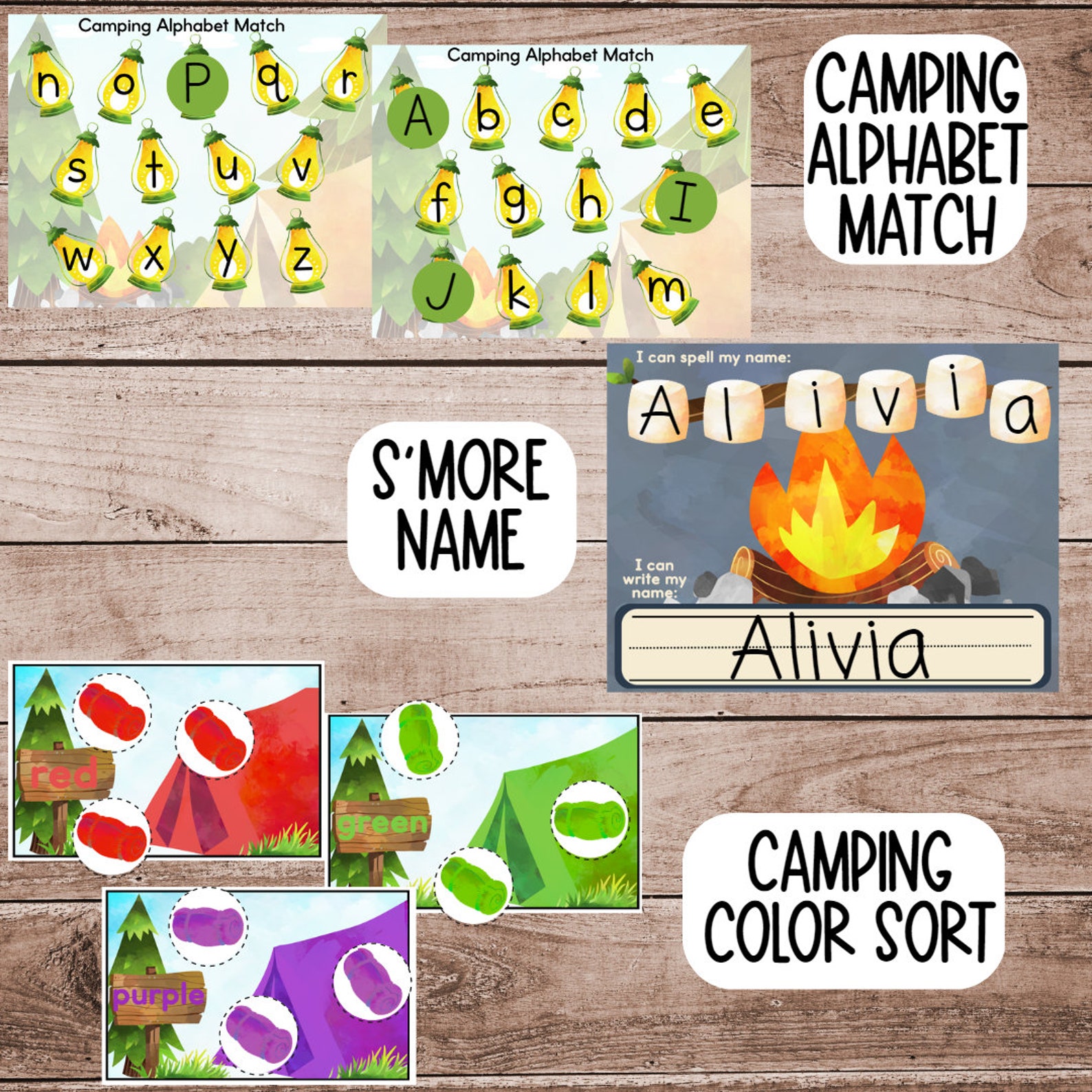 Camping Bundle, Preschool Worksheet, Preschool Printable, Montessori ...