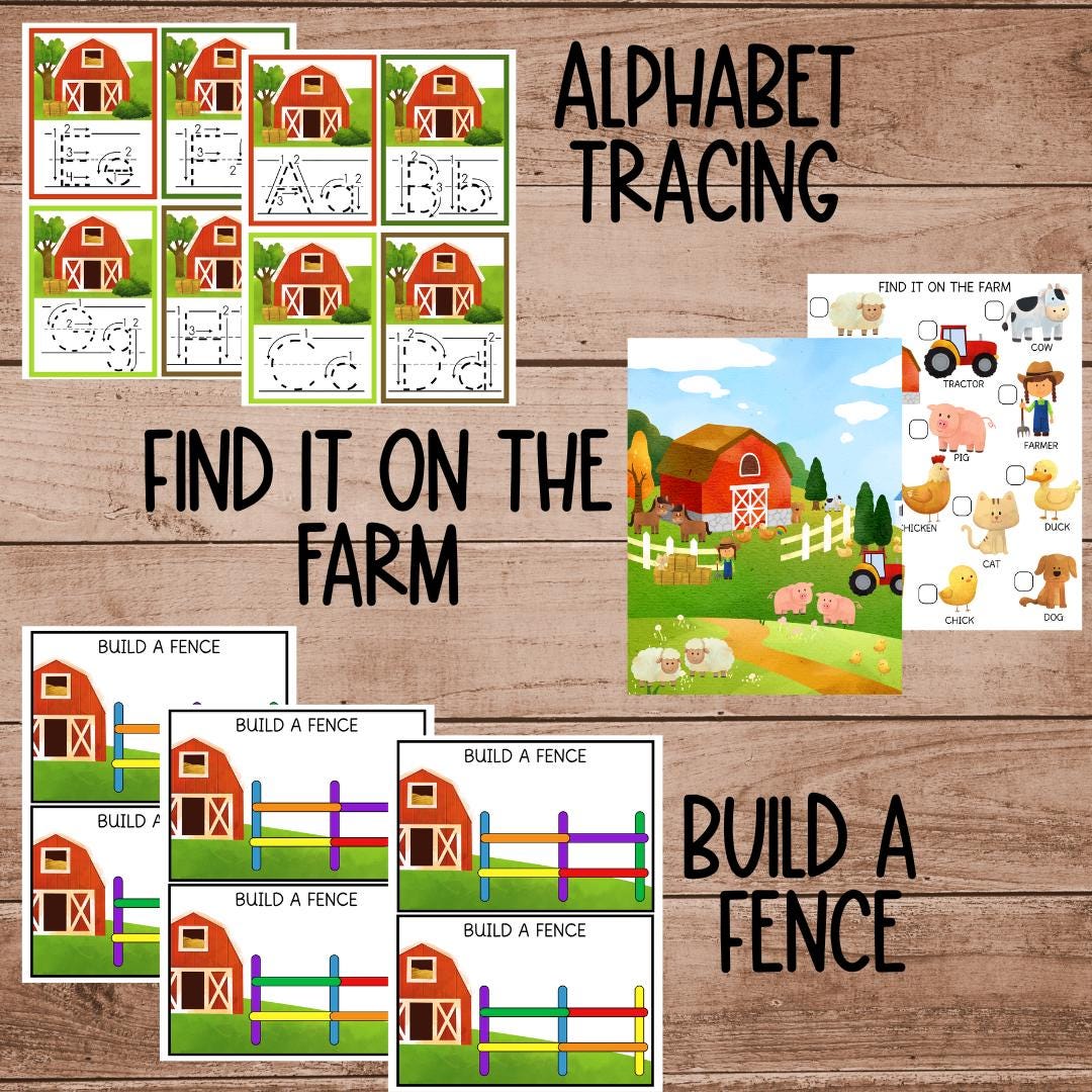 Farm Bundle, Farm Preschool Worksheet, Farm Preschool Printable ...