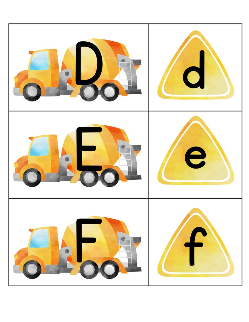Construction Letter Match, Preschool Printables, Preschool Letters ...