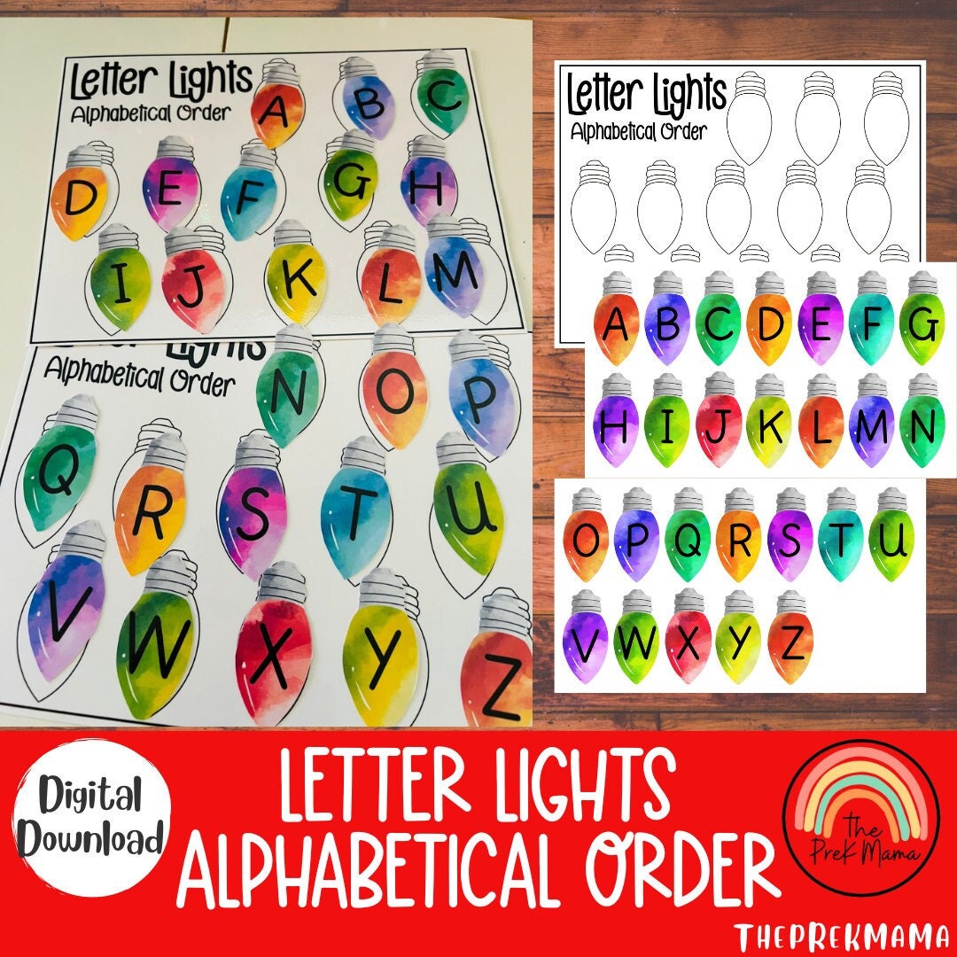 Letter Lights Alphabetical Order, Christmas Preschool Printable ...