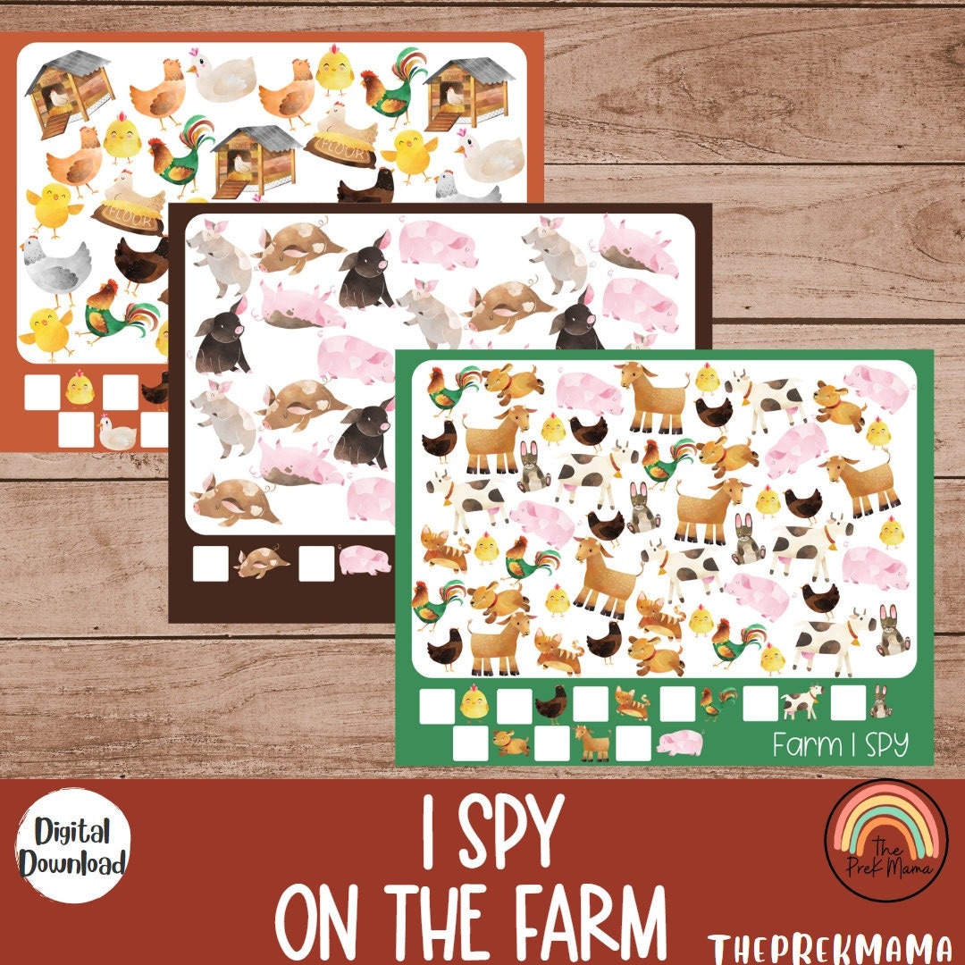 FARM I Spy, Preschool Printable, Preschool Worksheets, Busy Binder ...