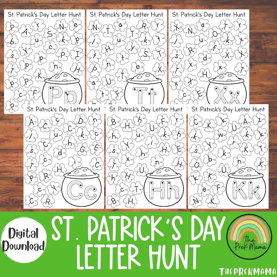 St. Patrick's Day Letter Hunt, Preschool Curriculum, Toddler Printable ...