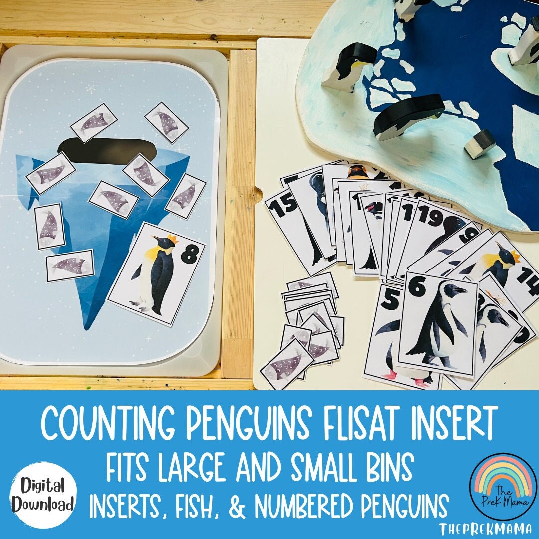 Counting Penguin Flisat Inserts, Flisat Table, Flisat Insert Printable ...