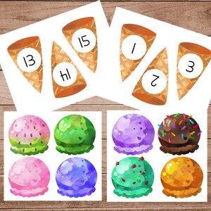 Count the Ice Cream Scoops, Toddler Printable, Preschool Math ...