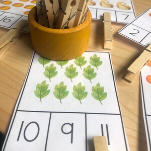 Fall Count and Clip Cards, Preschool Printable, Preschool Math ...
