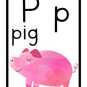 Animal Alphabet Posters, Alphabet Watercolor Posters, Preschool ...