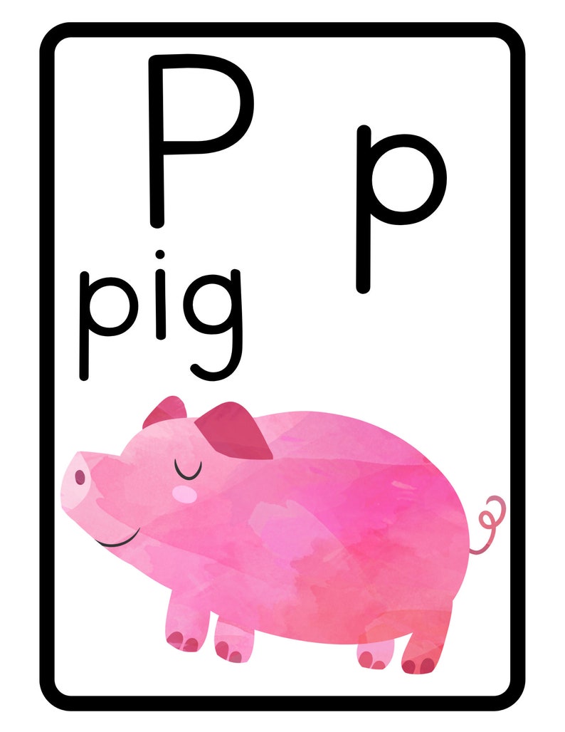 Animal Alphabet Posters, Alphabet Watercolor Posters, Preschool ...