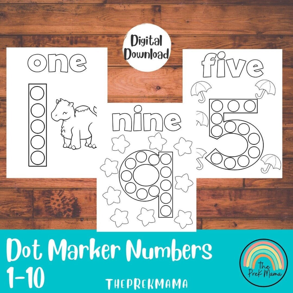 Numbers 1-10 Dot Markers Dab Markers Preschool Printable | Etsy