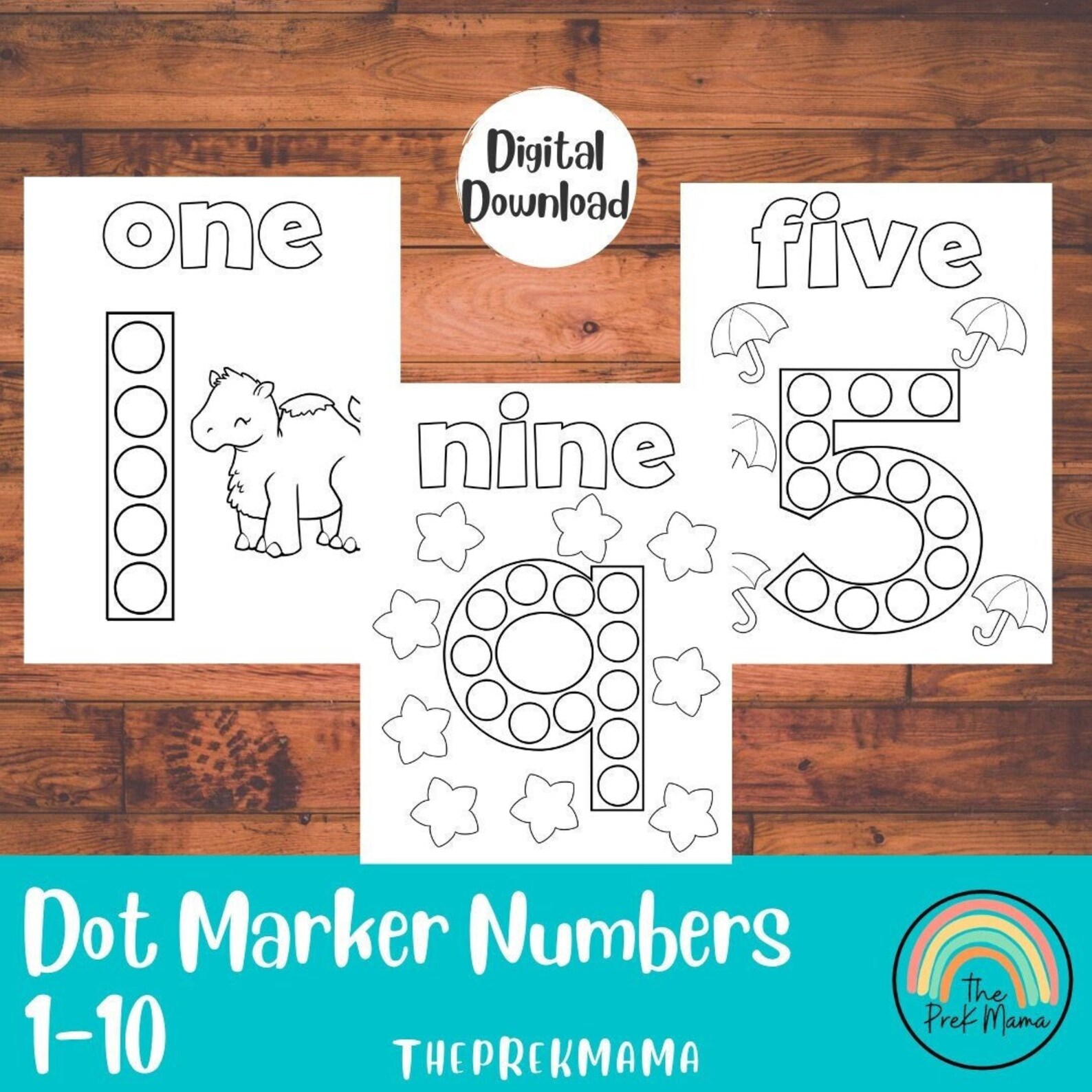 Numbers 1-10 Dot Markers Dab Markers Preschool Printable | Etsy