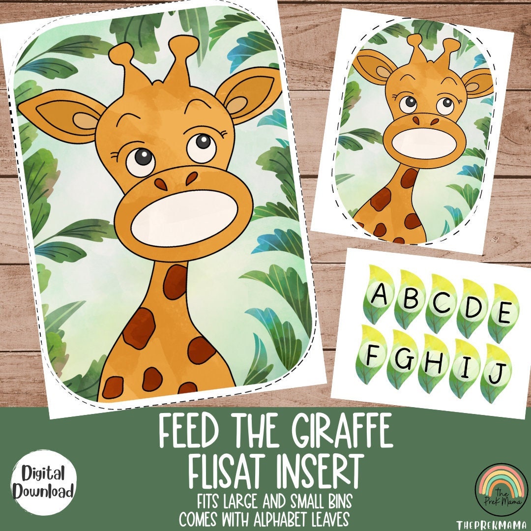 Feed the Giraffe Flisat Inserts, Animal Flisat, Flisat Insert Printable ...