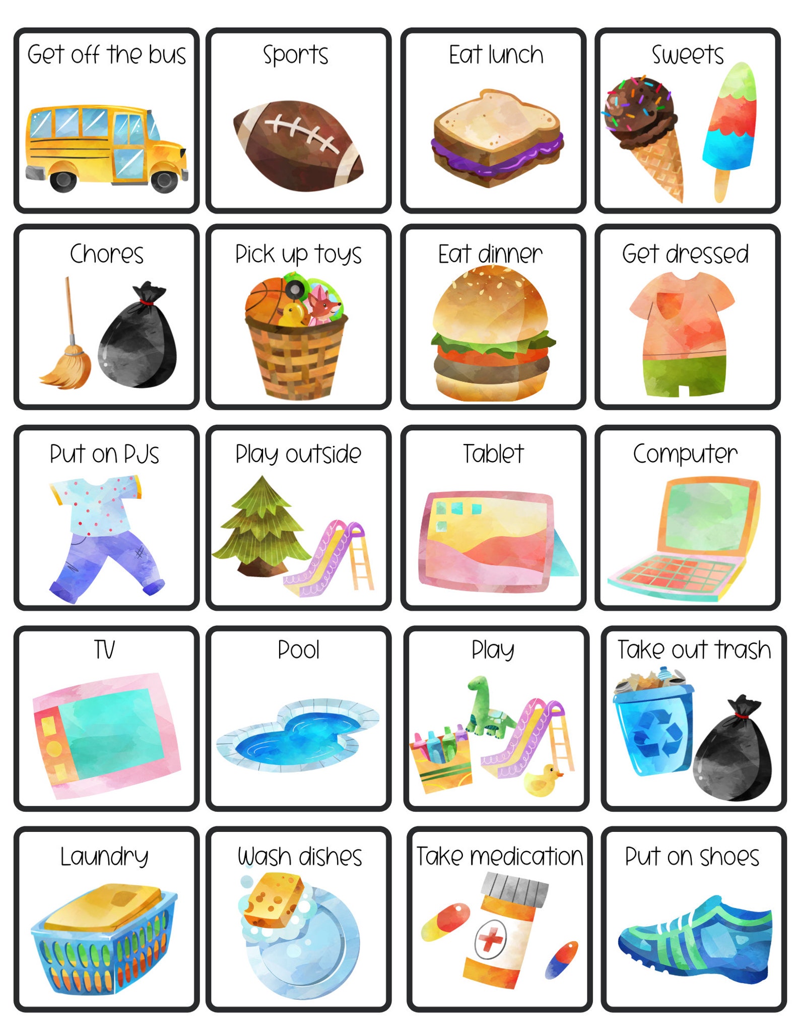 My Daily Routine Chart Printable Chore Chart Routine Chart | Etsy Canada