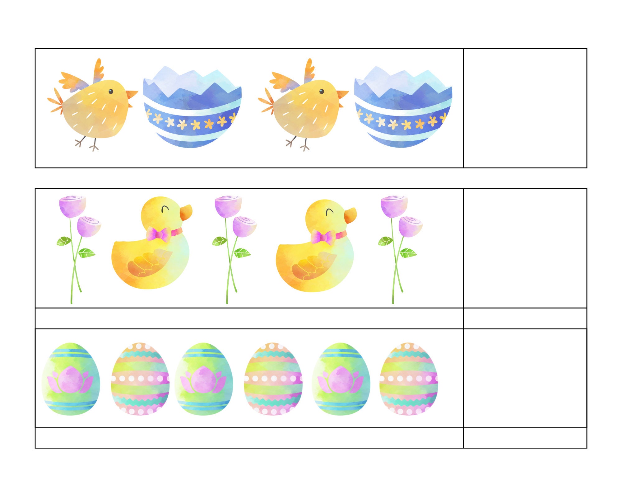 Easter Patterns Preschool Worksheet Preschool Printable - Etsy
