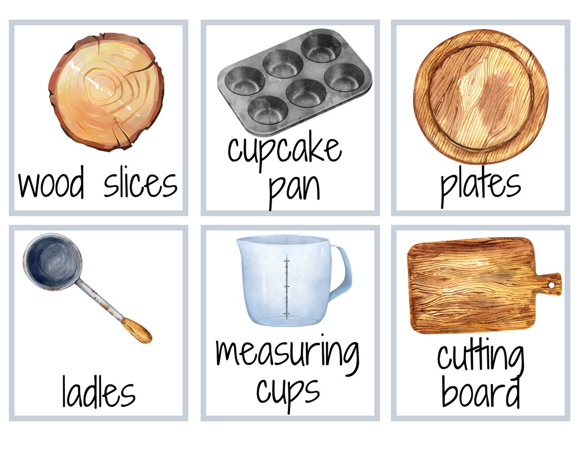 Mud Kitchen Labels Preschool Printable Home School - Etsy