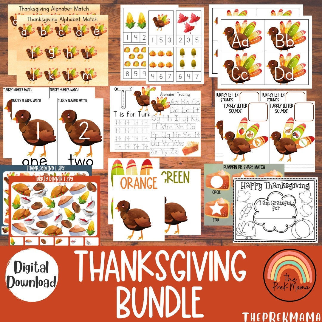 Thanksgiving Bundle, Homeschool Curriculum, Preschool Printable, Busy ...