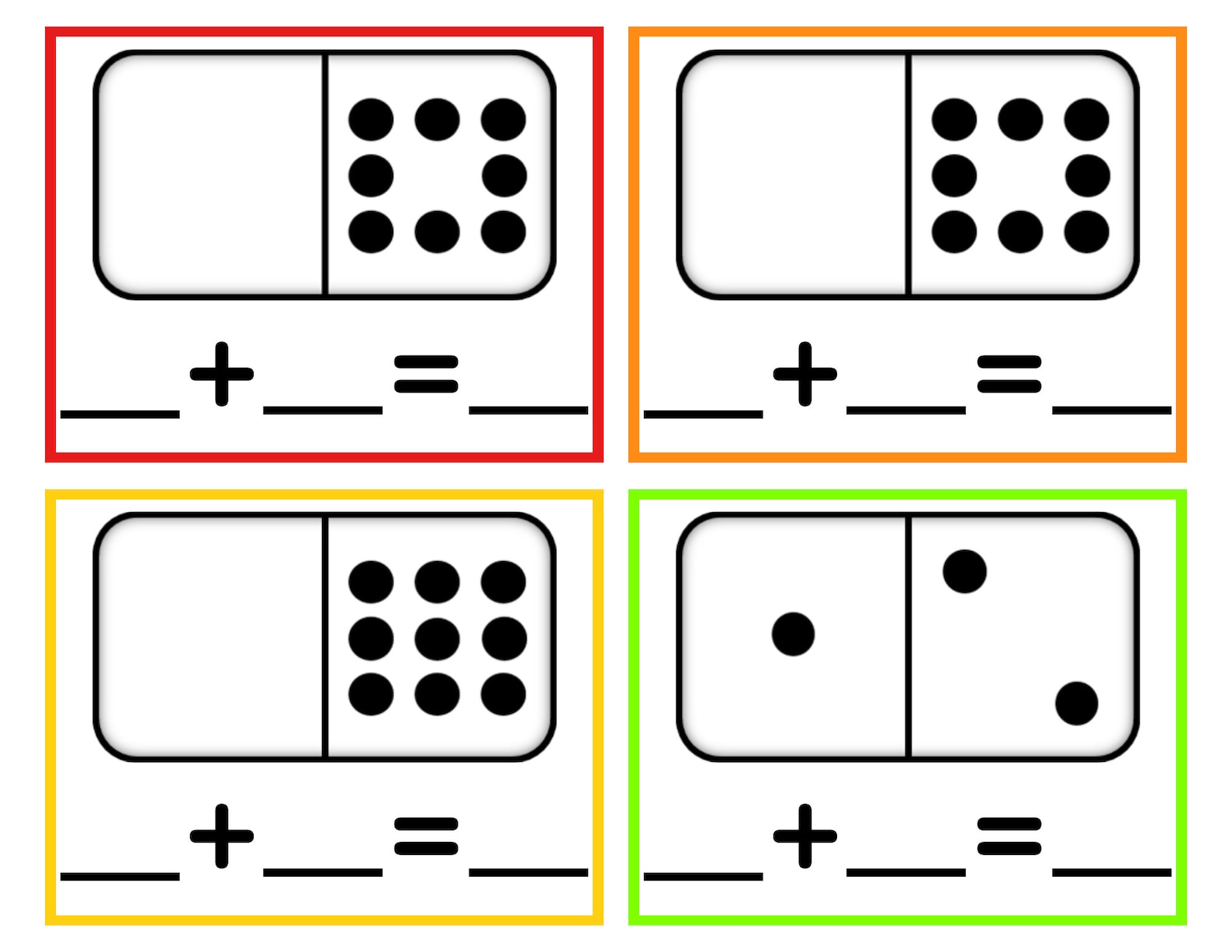 Domino Addition Cards, Math Task Box, Montessori Printable, Homeschool ...