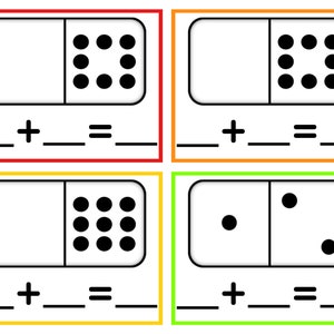 Domino Addition Cards, Math Task Box, Montessori Printable, Homeschool ...
