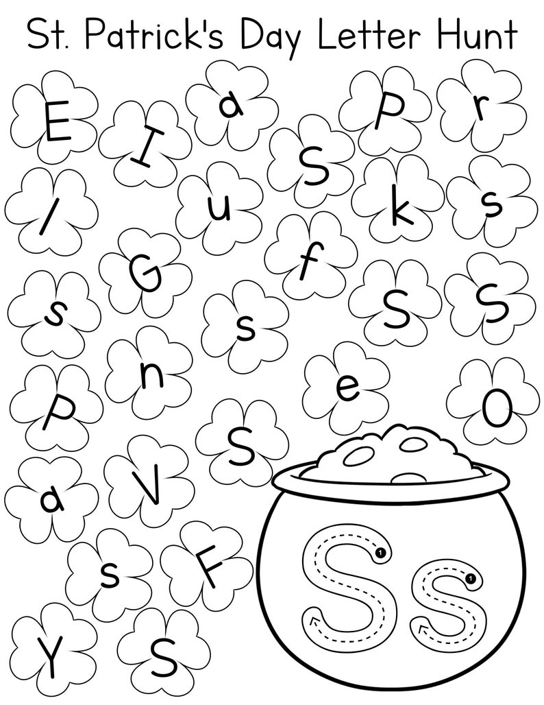 St. Patrick's Day Letter Hunt Preschool Curriculum - Etsy