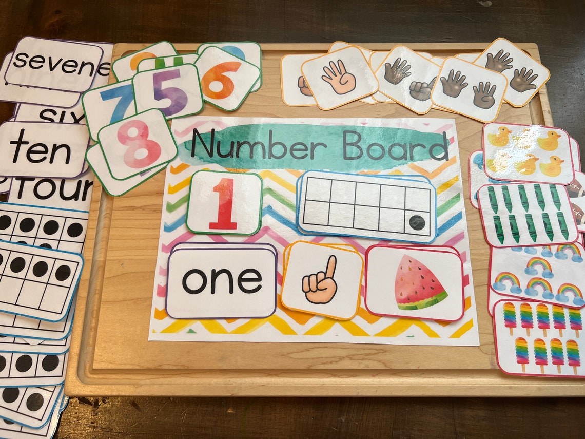 Number Board Matching Numbers 1-10 Preschool Math Preschool - Etsy