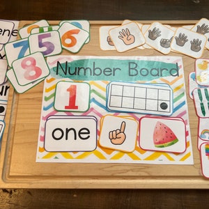 Number Board Matching Numbers 1-10, Preschool Math, Preschool Printable ...