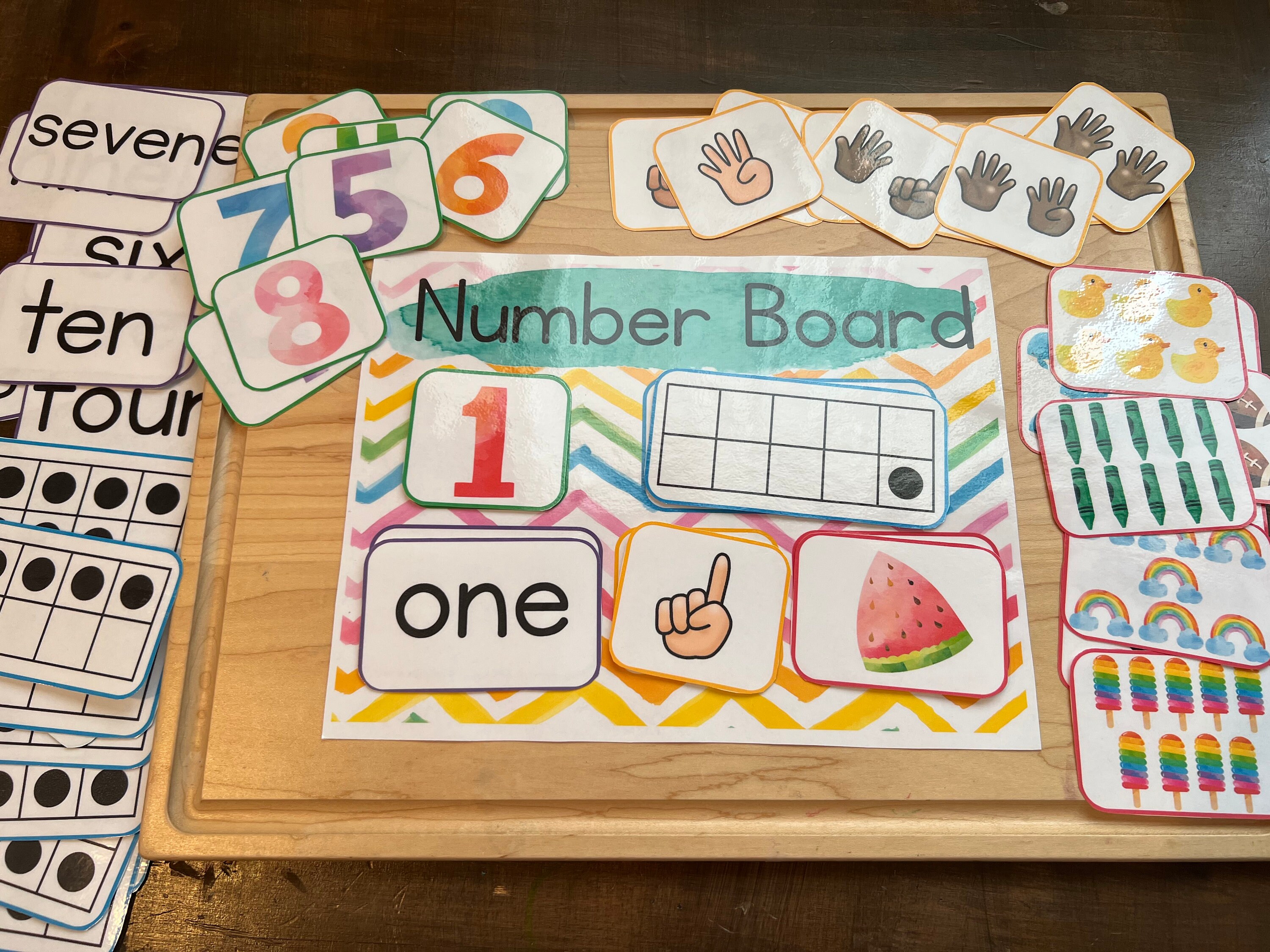 Number Board Matching Numbers 1-10, Preschool Math, Preschool Printable ...
